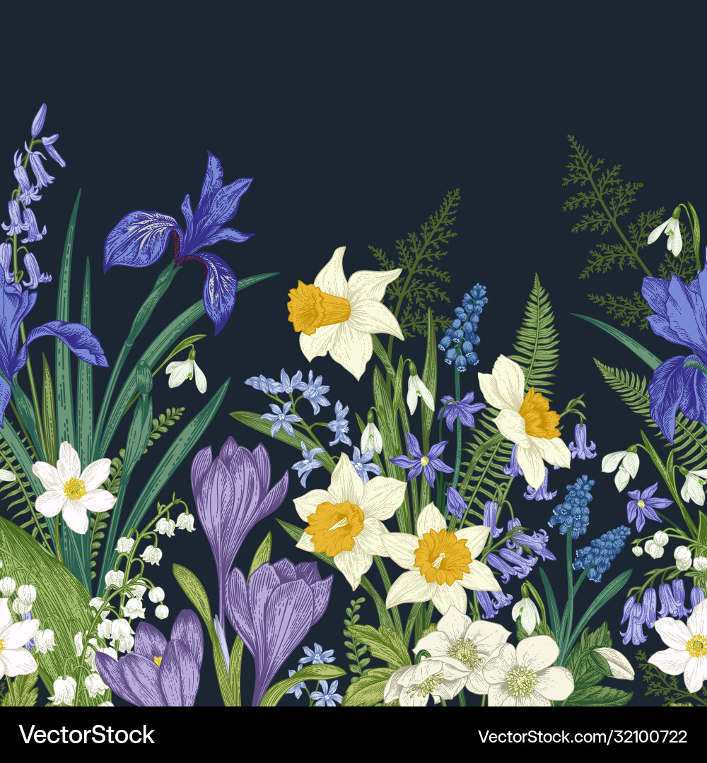 Floral seamless border Royalty Free Vector Image