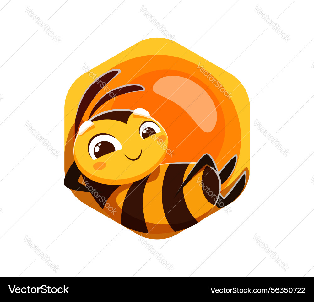 Honey bee character relaxing inside a drop Vector Image