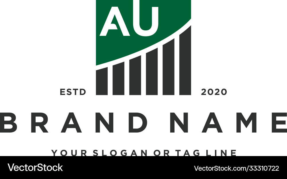 Letter au chart financial logo design Royalty Free Vector
