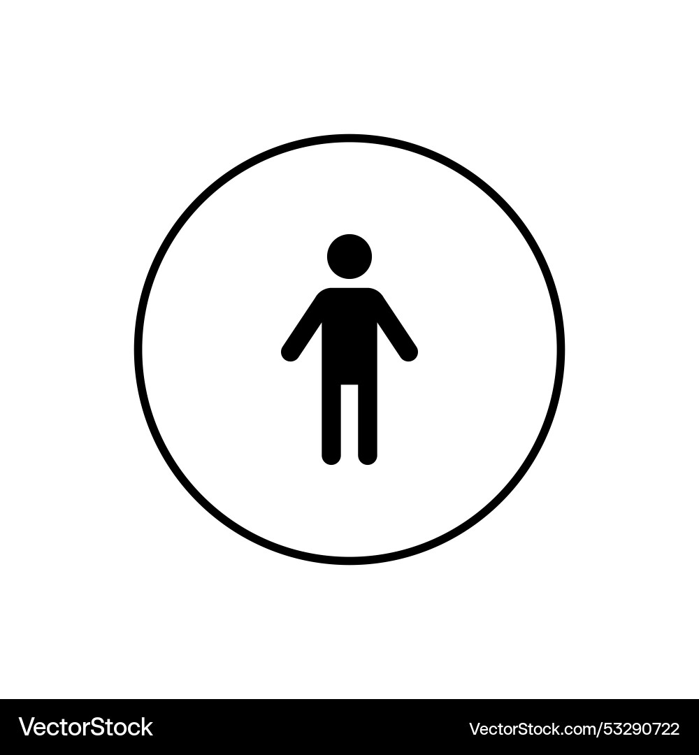 Minimalist person icon inside circle representing Vector Image