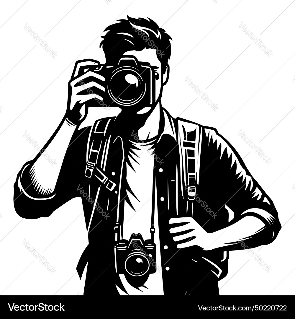 Photographer shooting clip art Royalty Free Vector Image