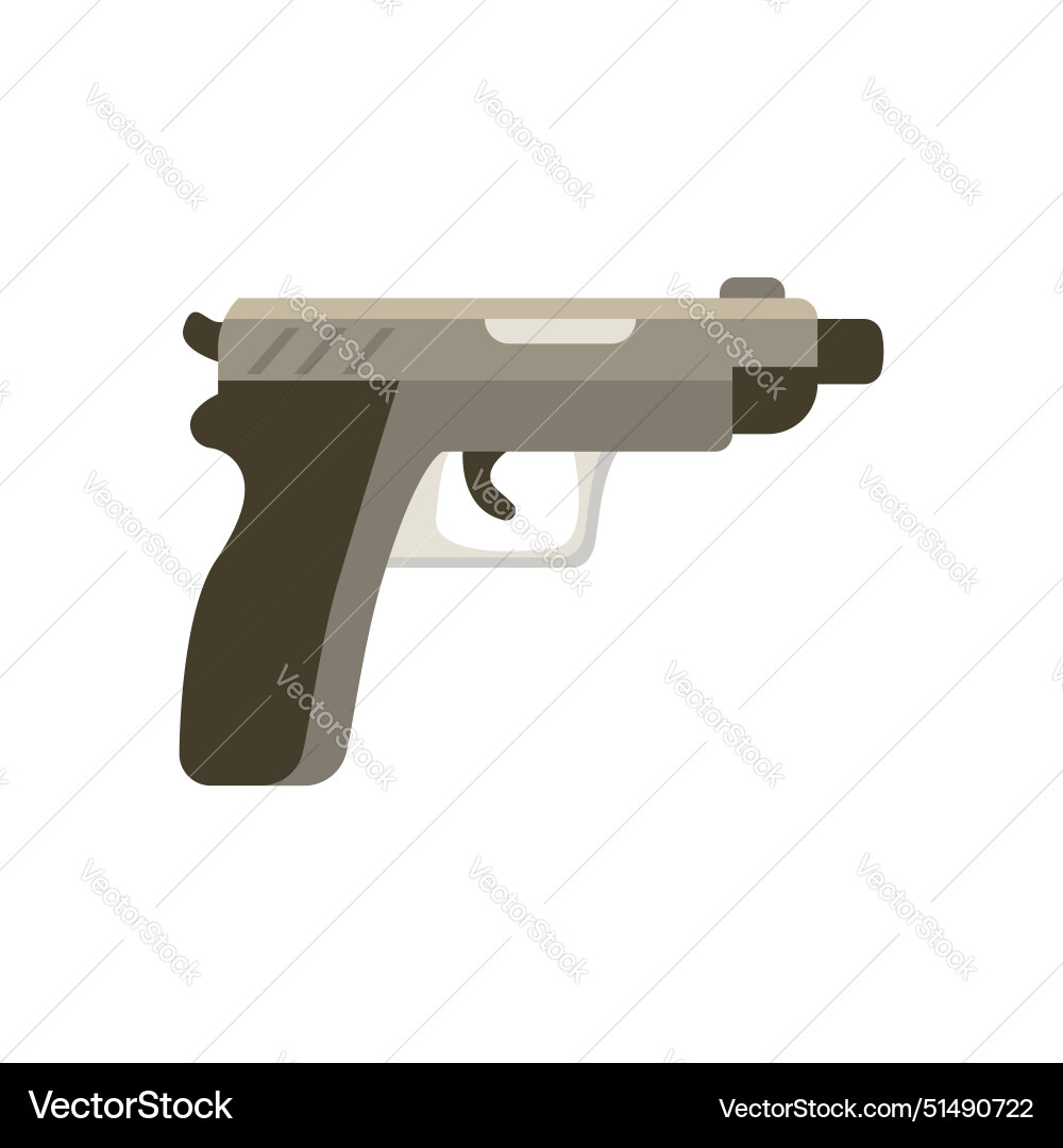 Pistol gun icon in flat style firearm symbol Vector Image