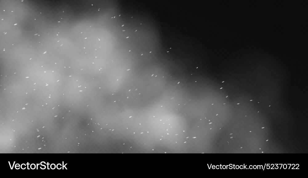 Snow overlay cloud with particles winter Vector Image