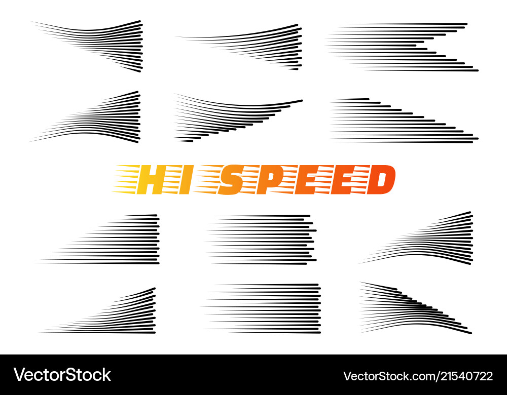 Speed lines isolated set Royalty Free Vector Image