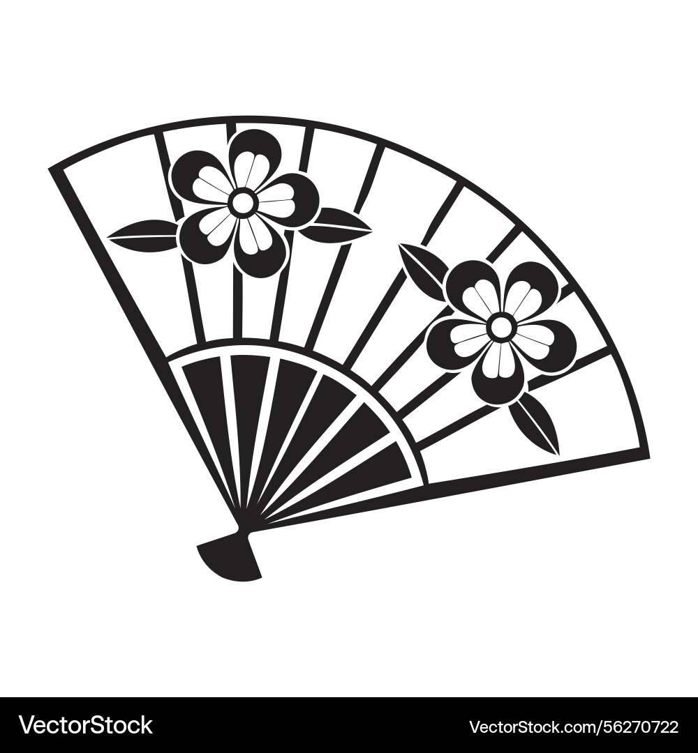 Traditional hand fan Royalty Free Vector Image