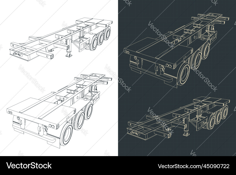 Trailer drawings Royalty Free Vector Image - VectorStock