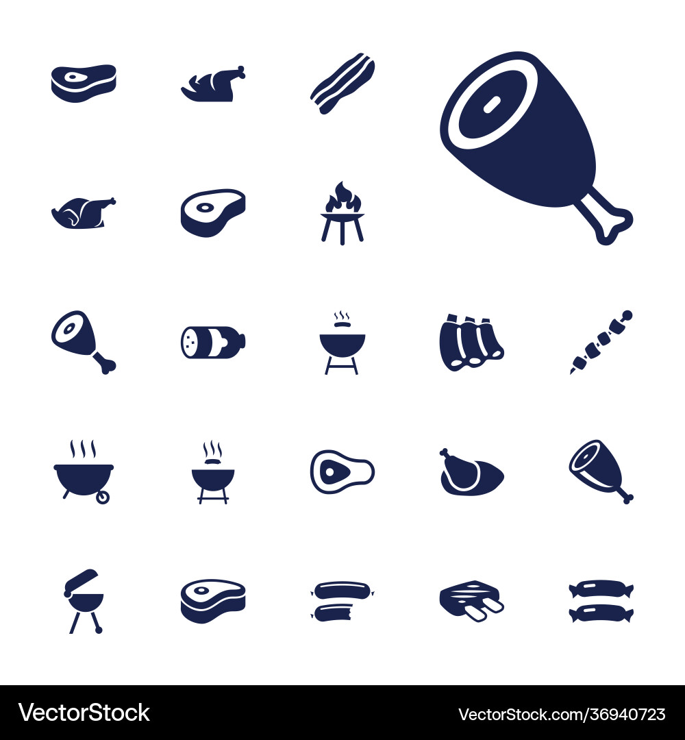 22 grilled icons Royalty Free Vector Image - VectorStock