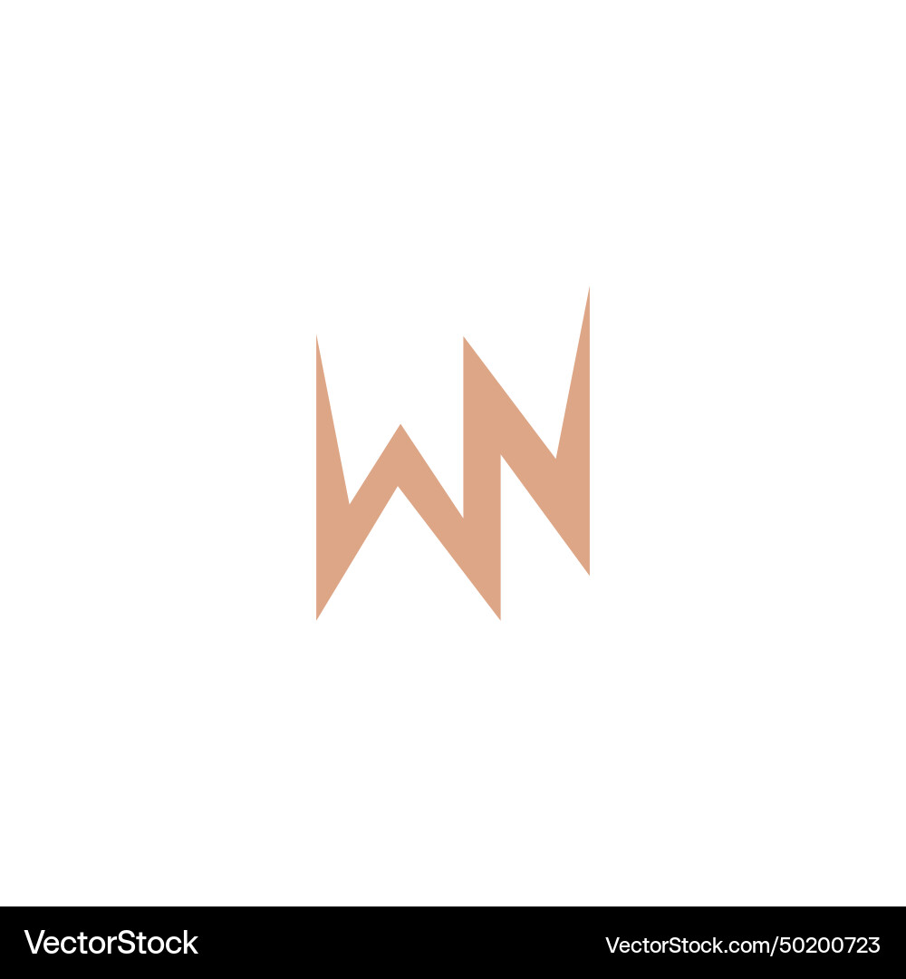 Alphabet initials logo wn nw w and n Royalty Free Vector