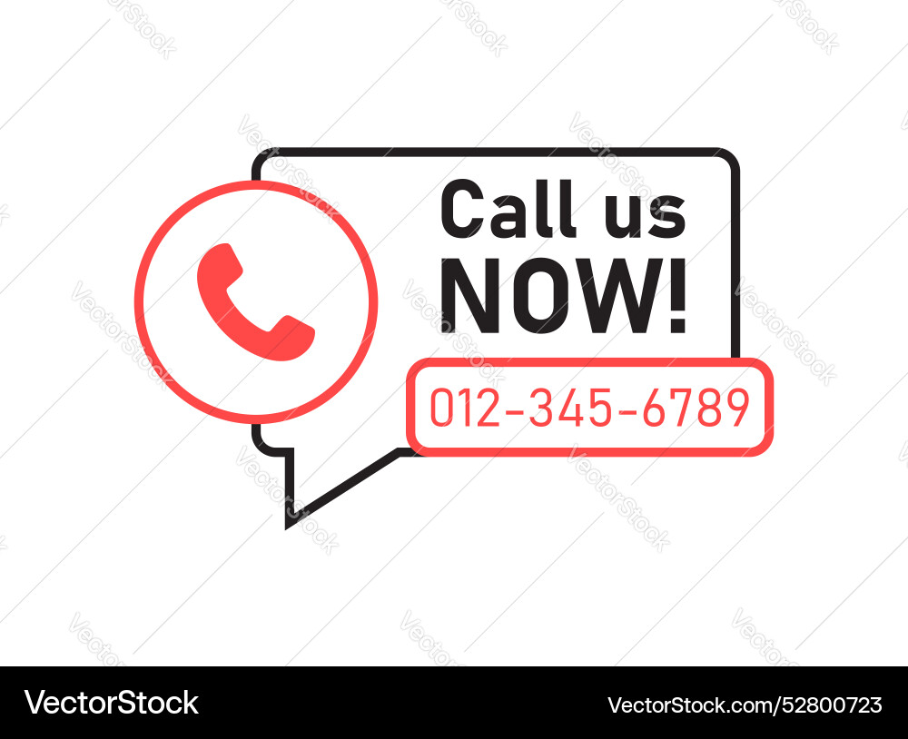 Call us button icon in flat style phone number Vector Image