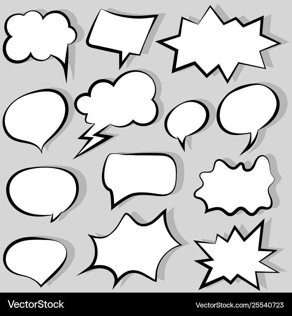 Collection comic style Royalty Free Vector Image