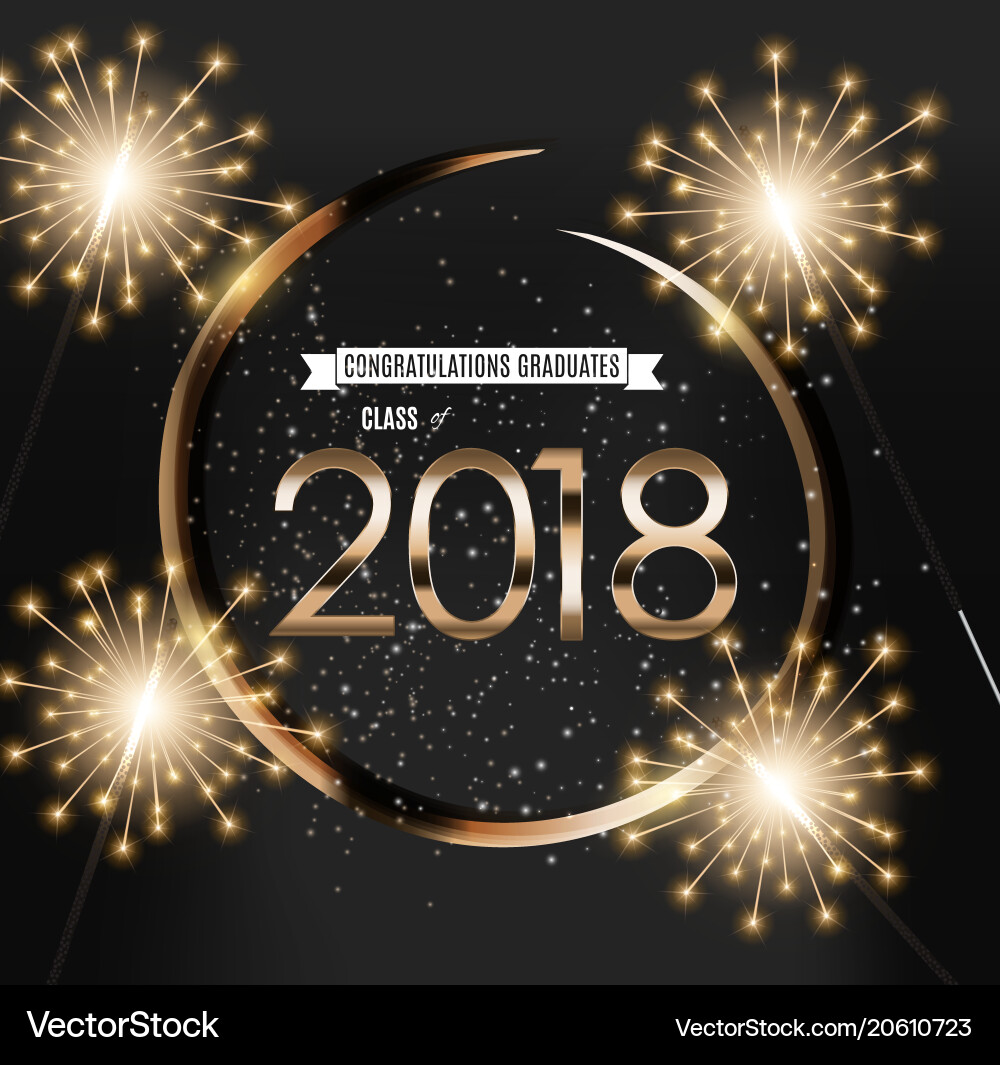 Congratulations on graduation 2018 class Vector Image