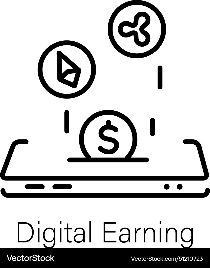 Digital earning Royalty Free Vector Image - VectorStock