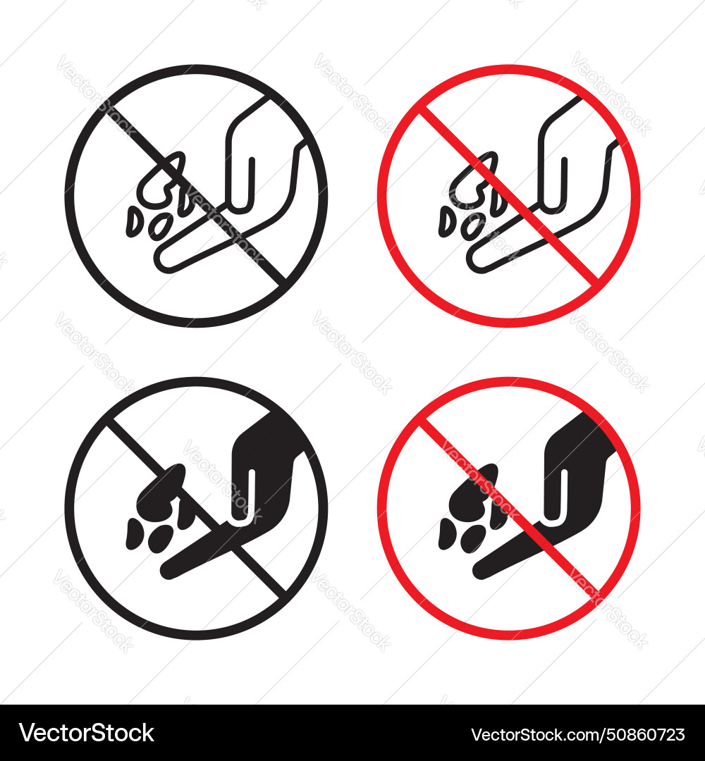 Do not feed the animals sign icon set feeding Vector Image