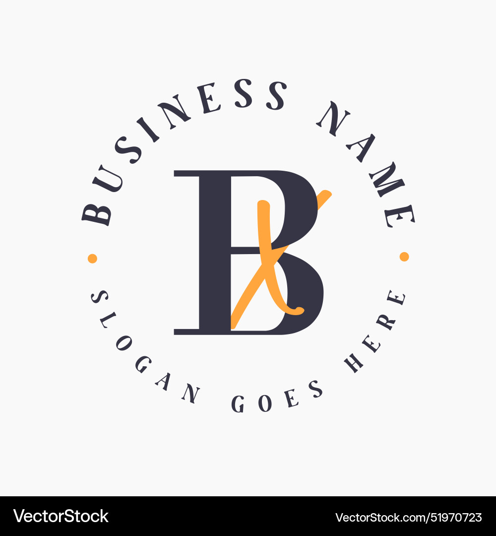 Elegant letter bx initials logo for corporate Vector Image