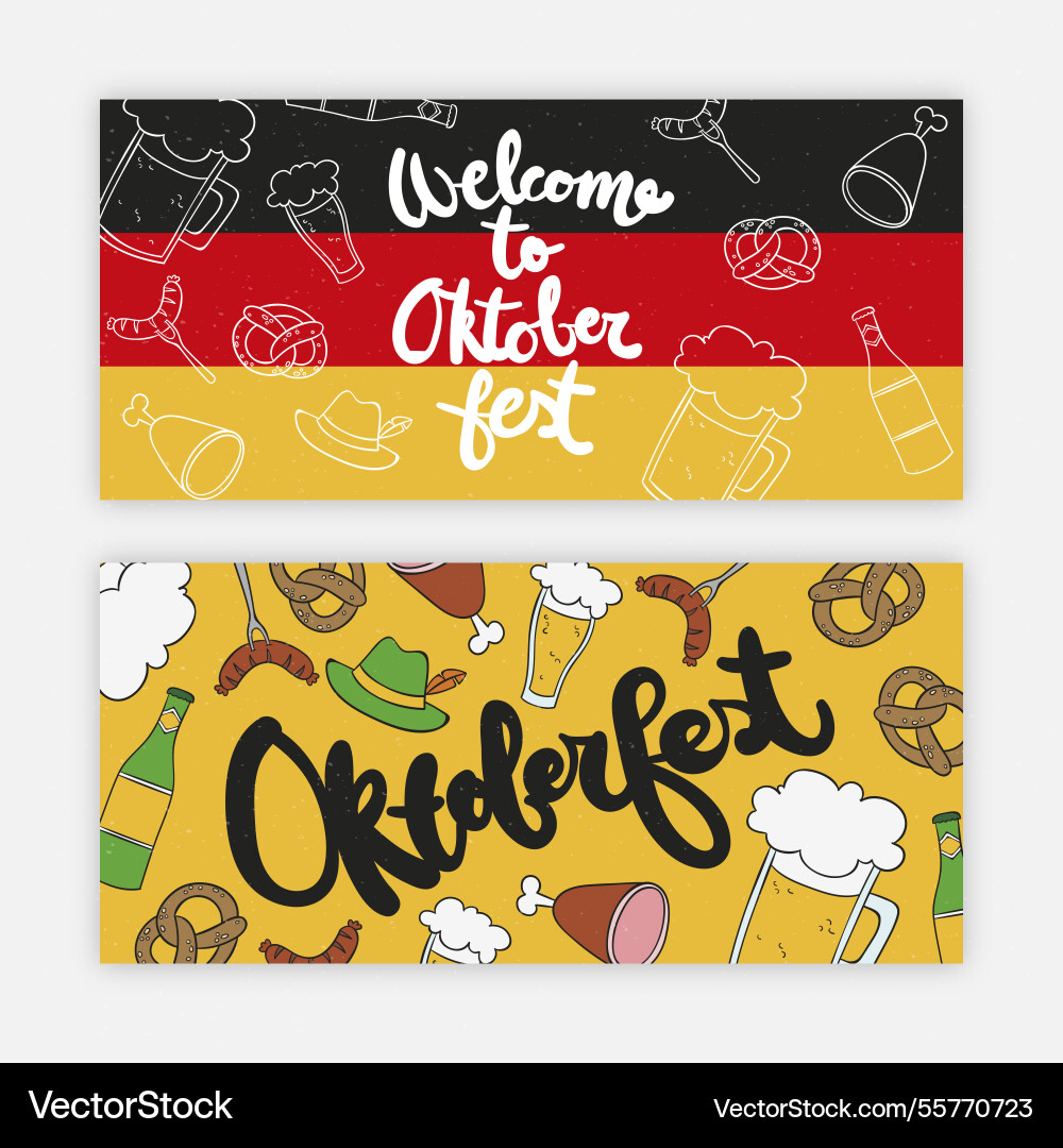 German banners with traditional products Vector Image