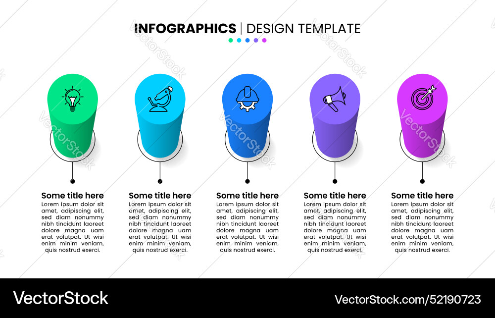 Infographic template 3d columns with 5 steps Vector Image