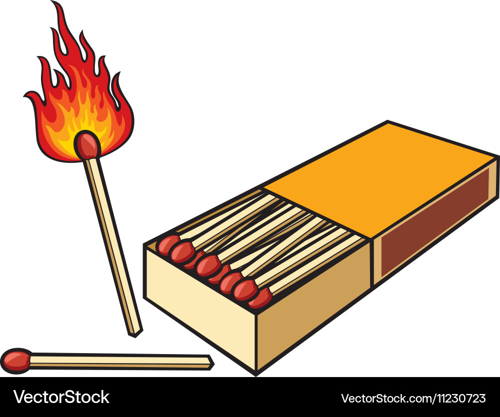 Matches and a matchbox icon Royalty Free Vector Image
