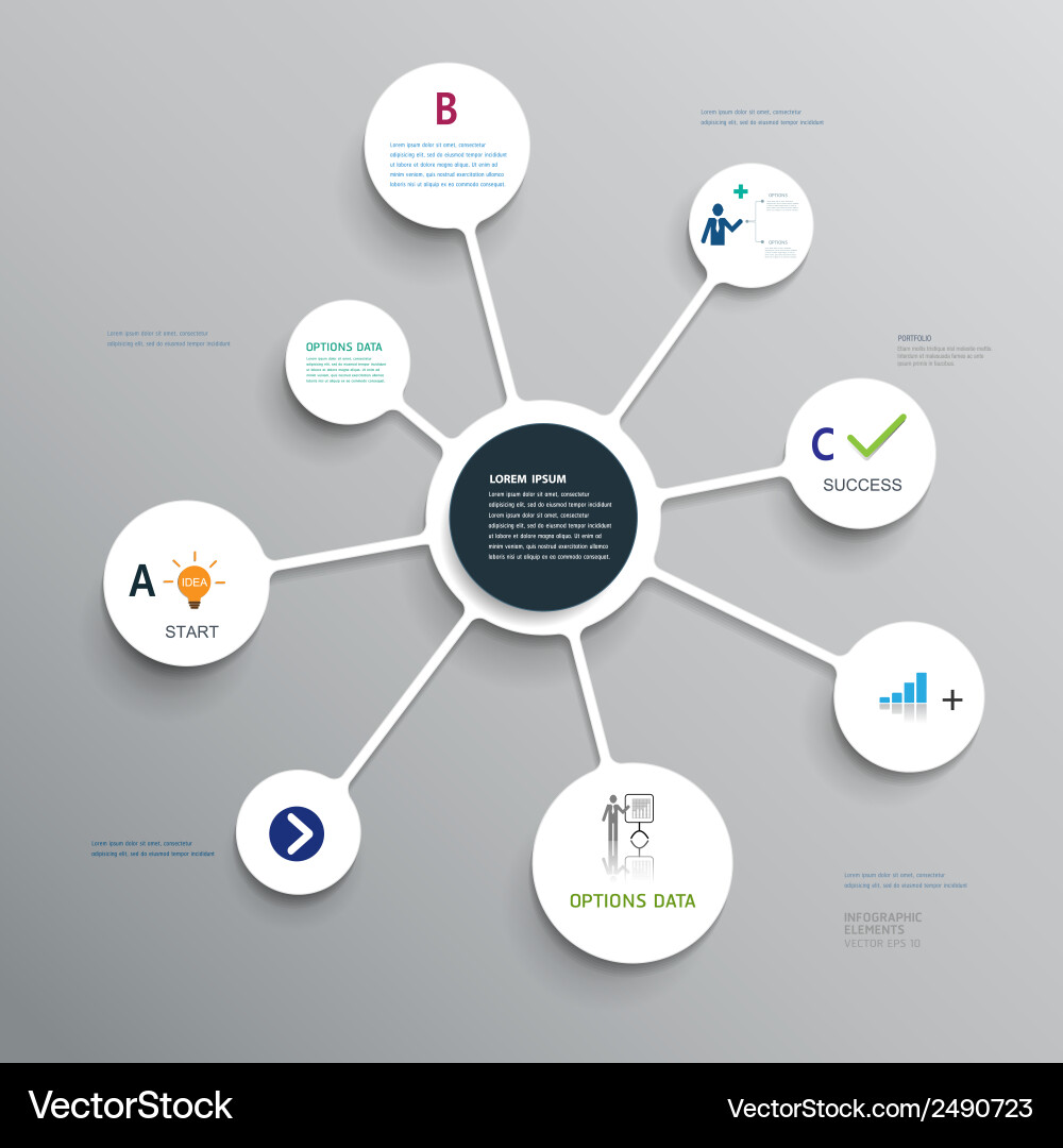 Minimal molecule infographics Royalty Free Vector Image