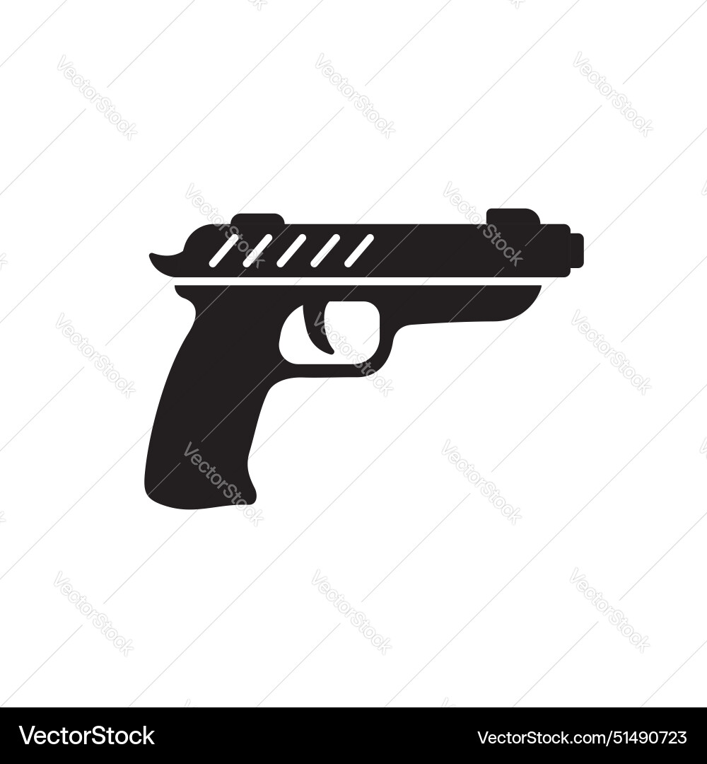 Pistol gun icon in flat style firearm symbol Vector Image