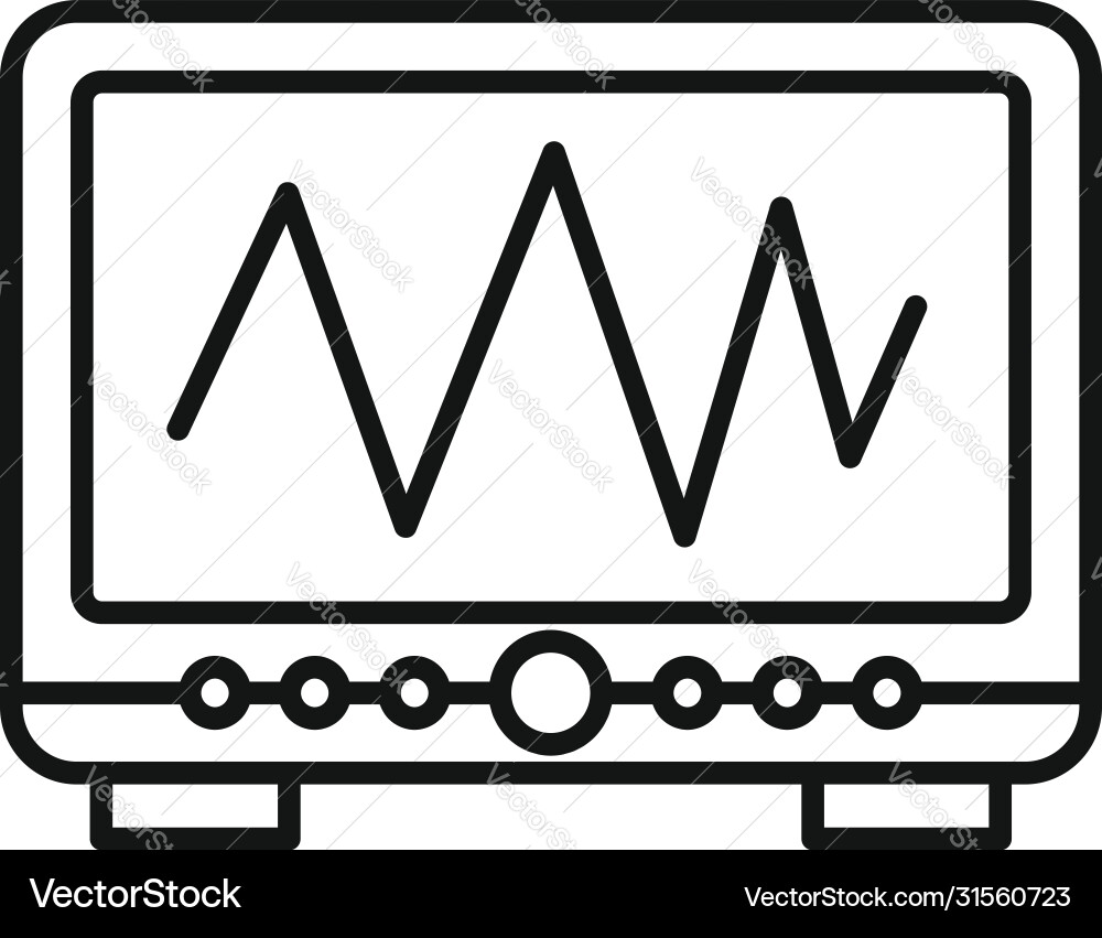 Radiation wave device icon outline style Vector Image