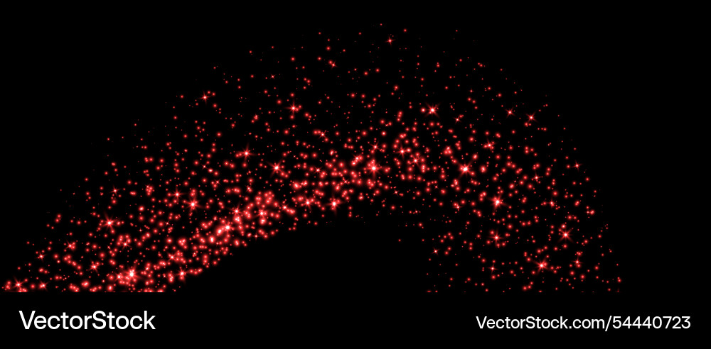 Red stars and sparkles magic star dust background Vector Image