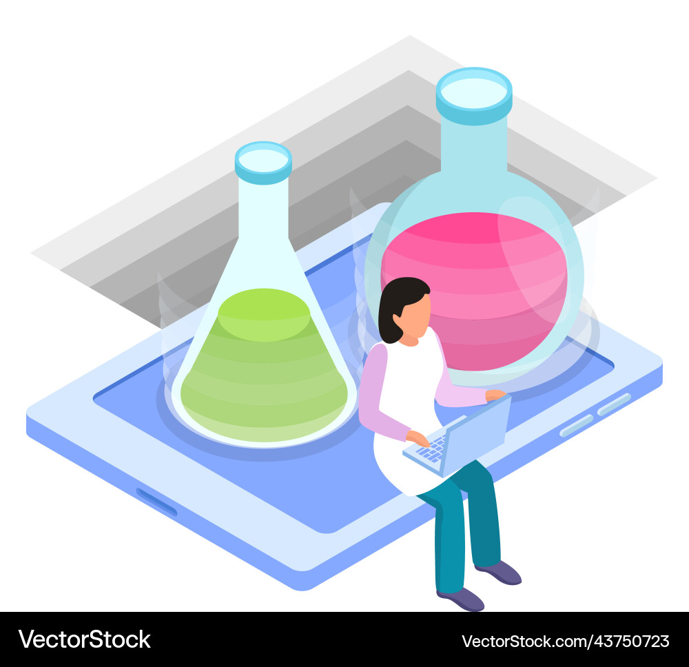 Science research icon Royalty Free Vector Image
