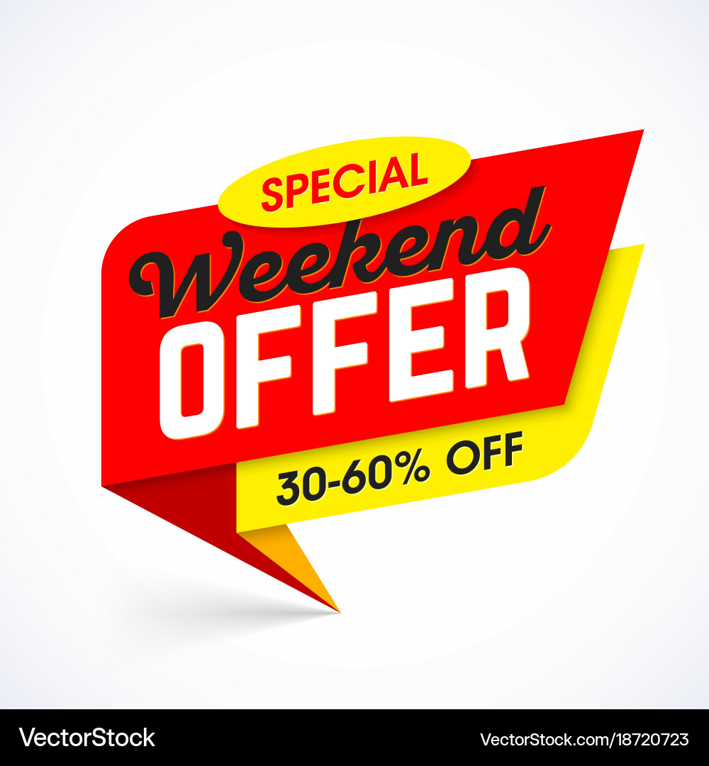 Special weekend offer sale banner template Vector Image