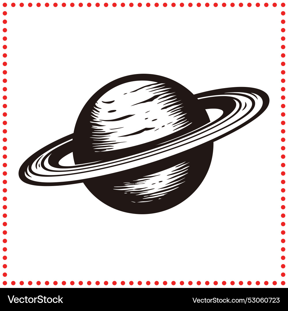 Stylized planet silhouette ideal for spacethemed Vector Image