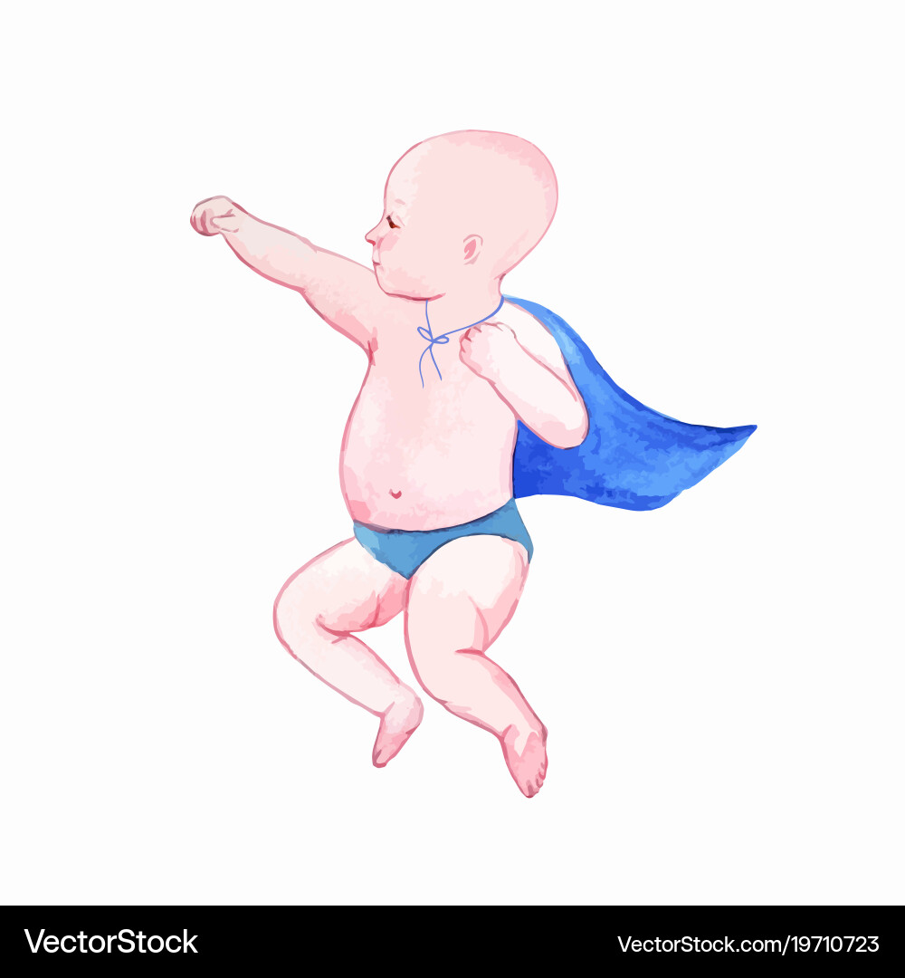 Watercolor baby Royalty Free Vector Image - VectorStock