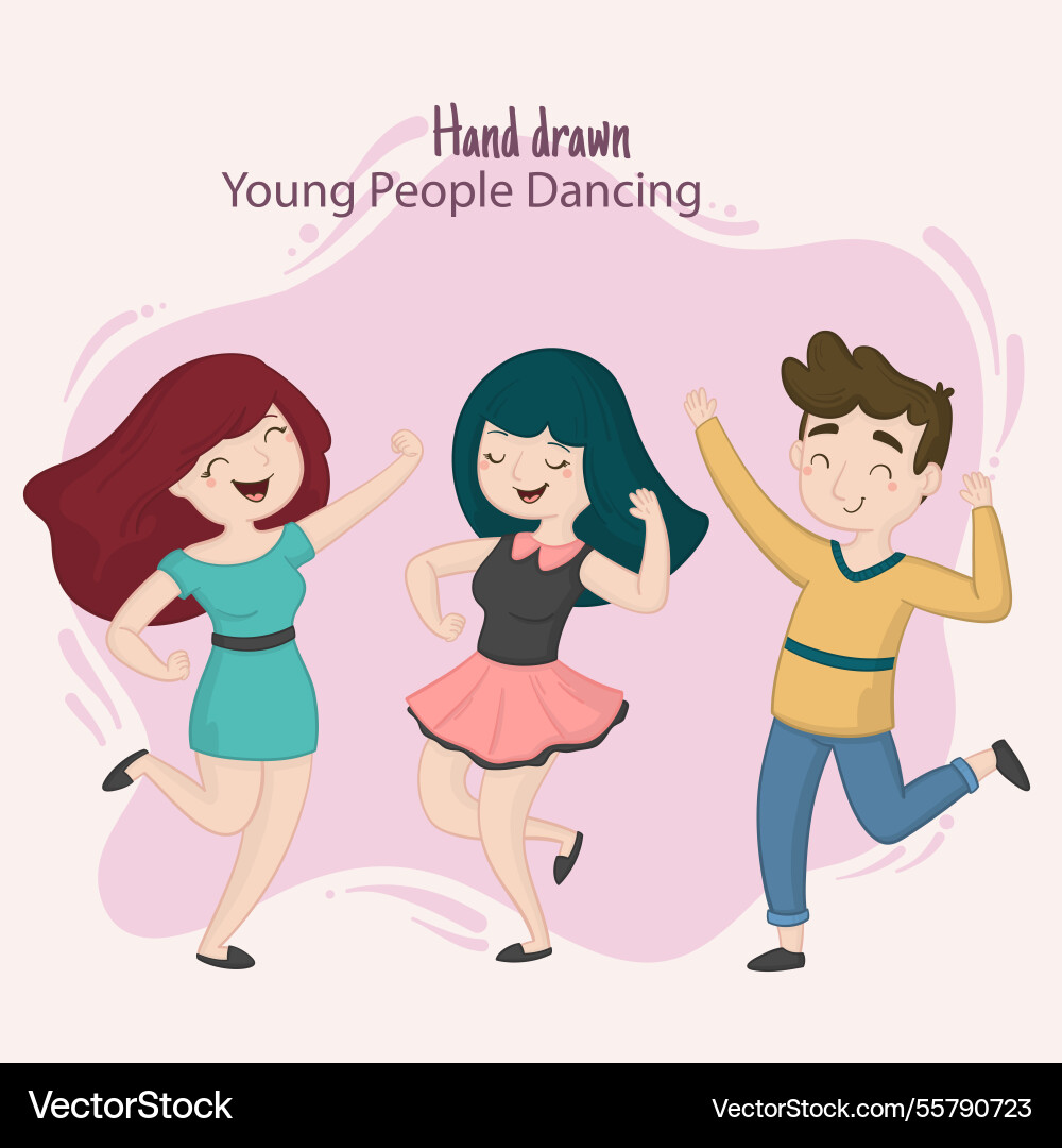 Young people dancing Royalty Free Vector Image