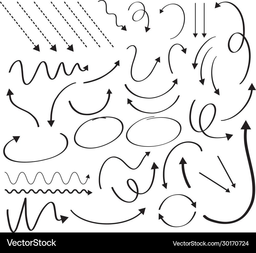 Arrow Set - Diverse Curves & Shapes Royalty Free Vector