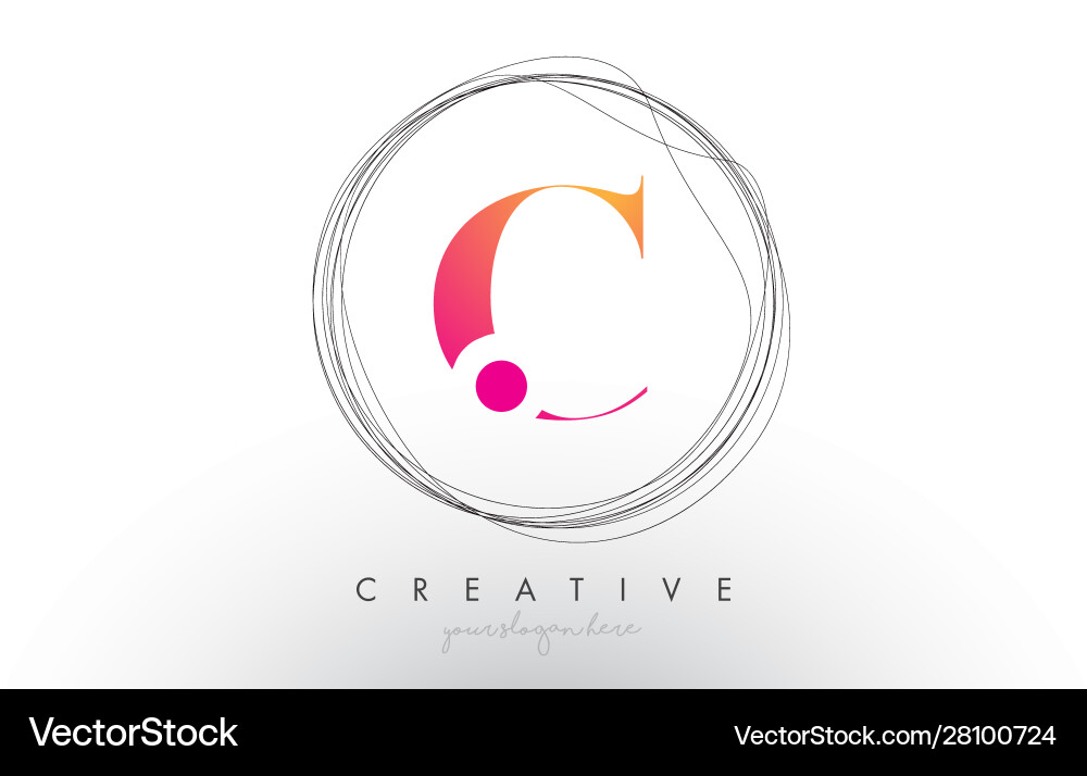 Artistic c letter logo design with creative Vector Image
