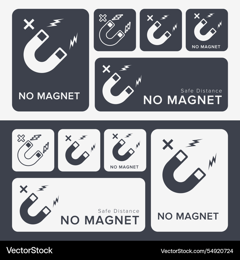 Do not place near magnet packaging symbol sign Vector Image