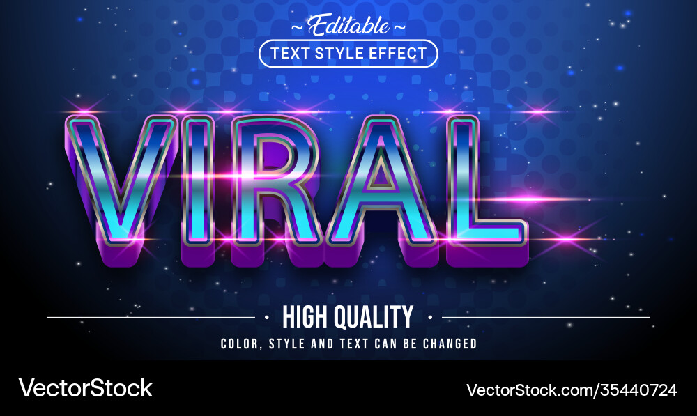 Editable text style effect - colorful viral Vector Image