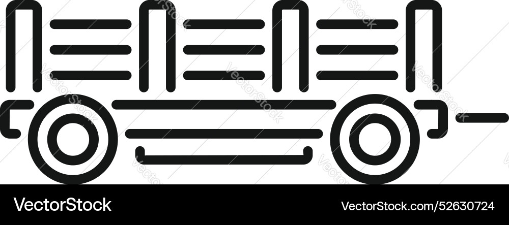 Empty wooden trailer with big wheels standing Vector Image