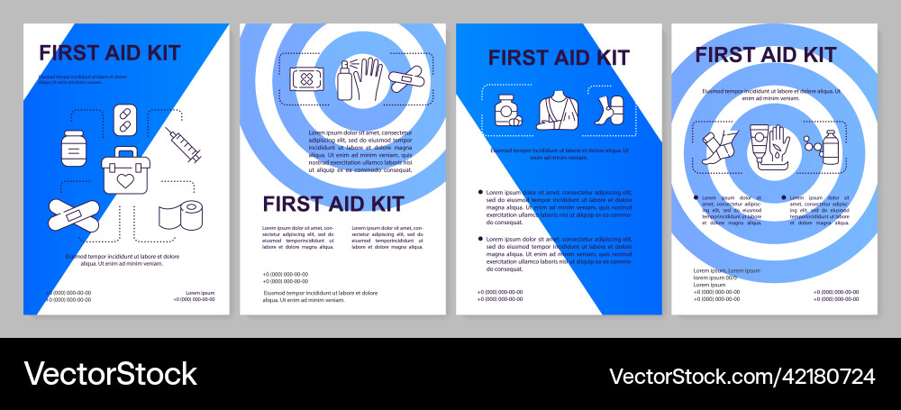First aid kit prepare blue brochure template Vector Image