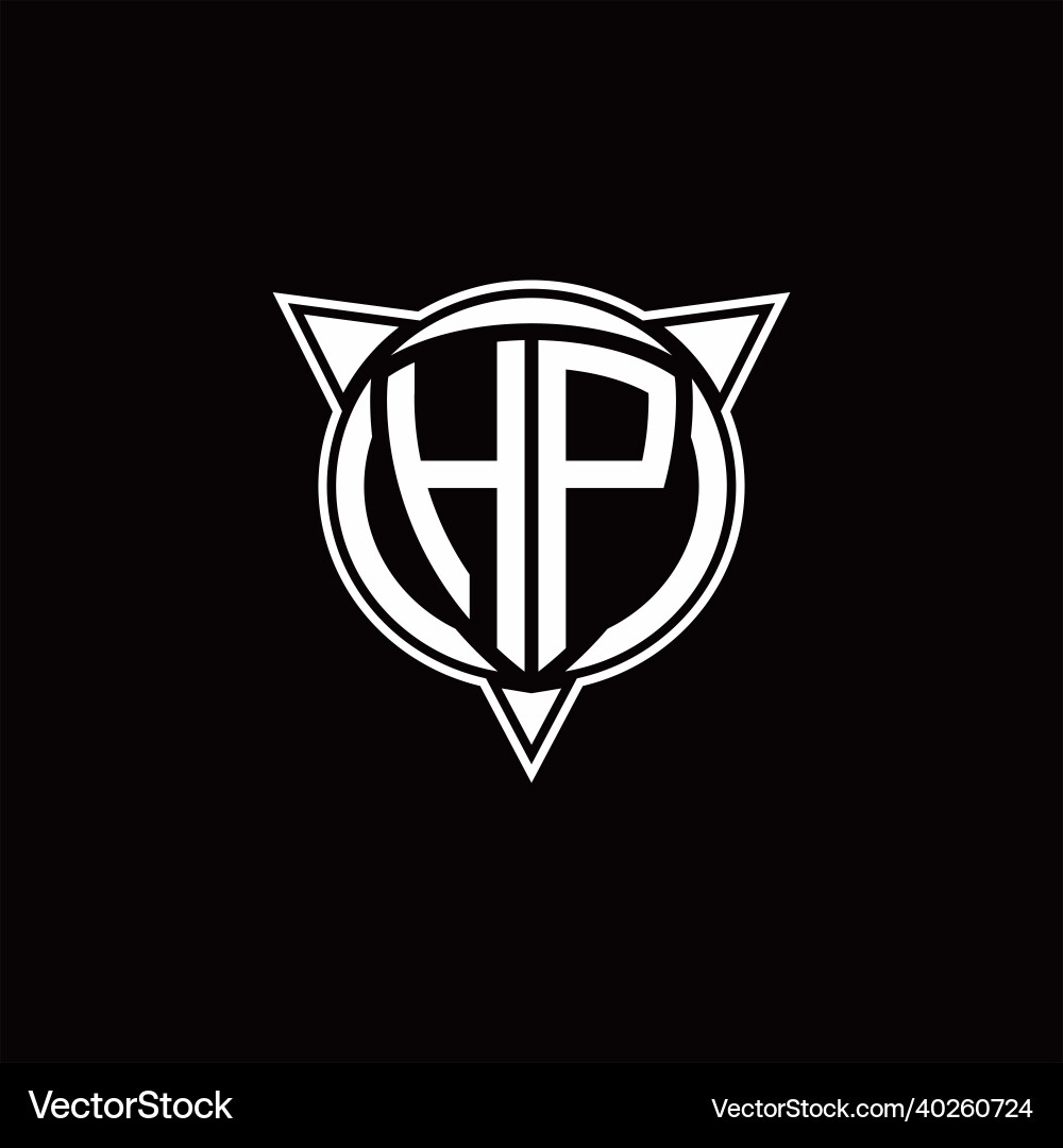 Hp logo monogram isolated with circle shape Vector Image
