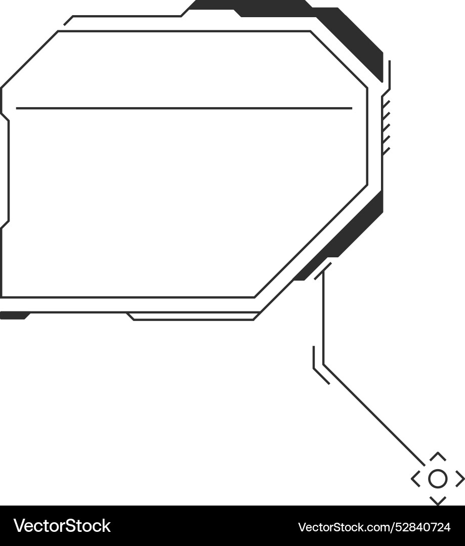 Hud callout empty template black line textbox Vector Image