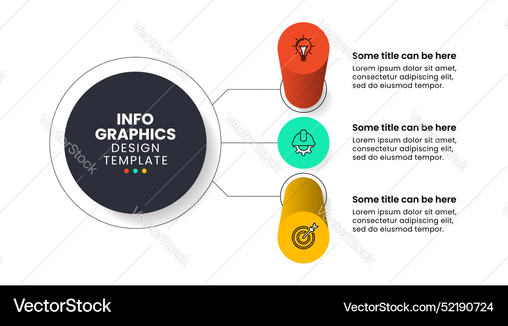 Infographic template 3d columns with 3 steps Vector Image
