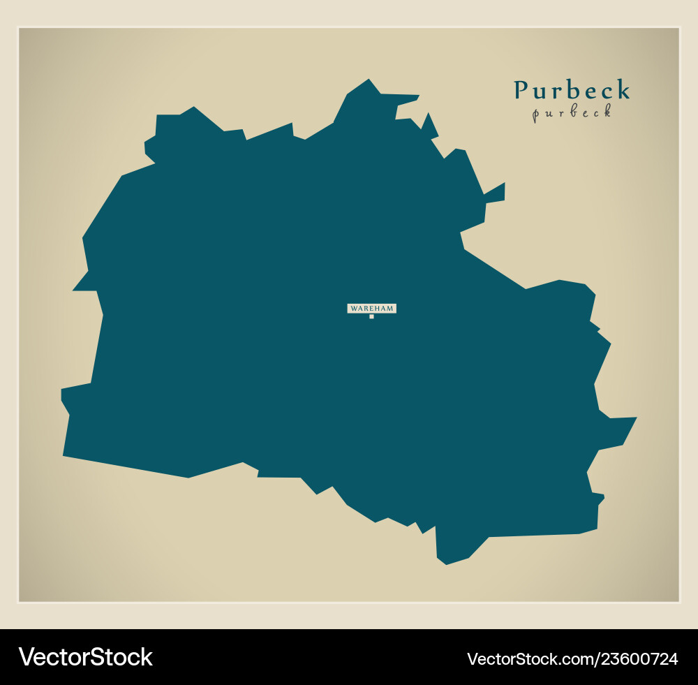 Modern map - purbeck district uk Royalty Free Vector Image