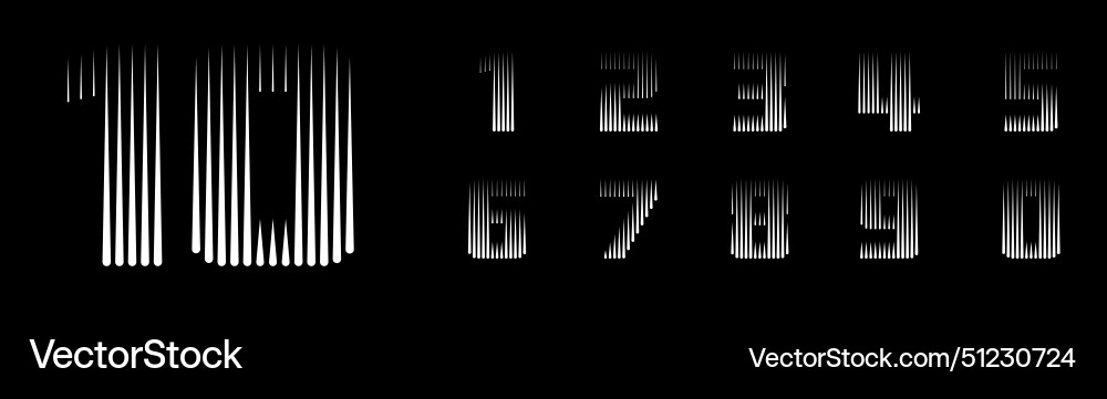 Number line stripe set Royalty Free Vector Image