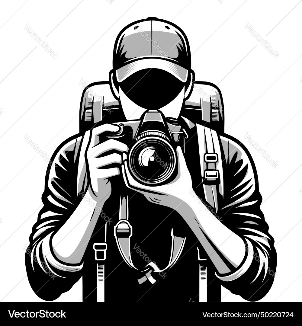 Photographer with camera clip art Royalty Free Vector Image