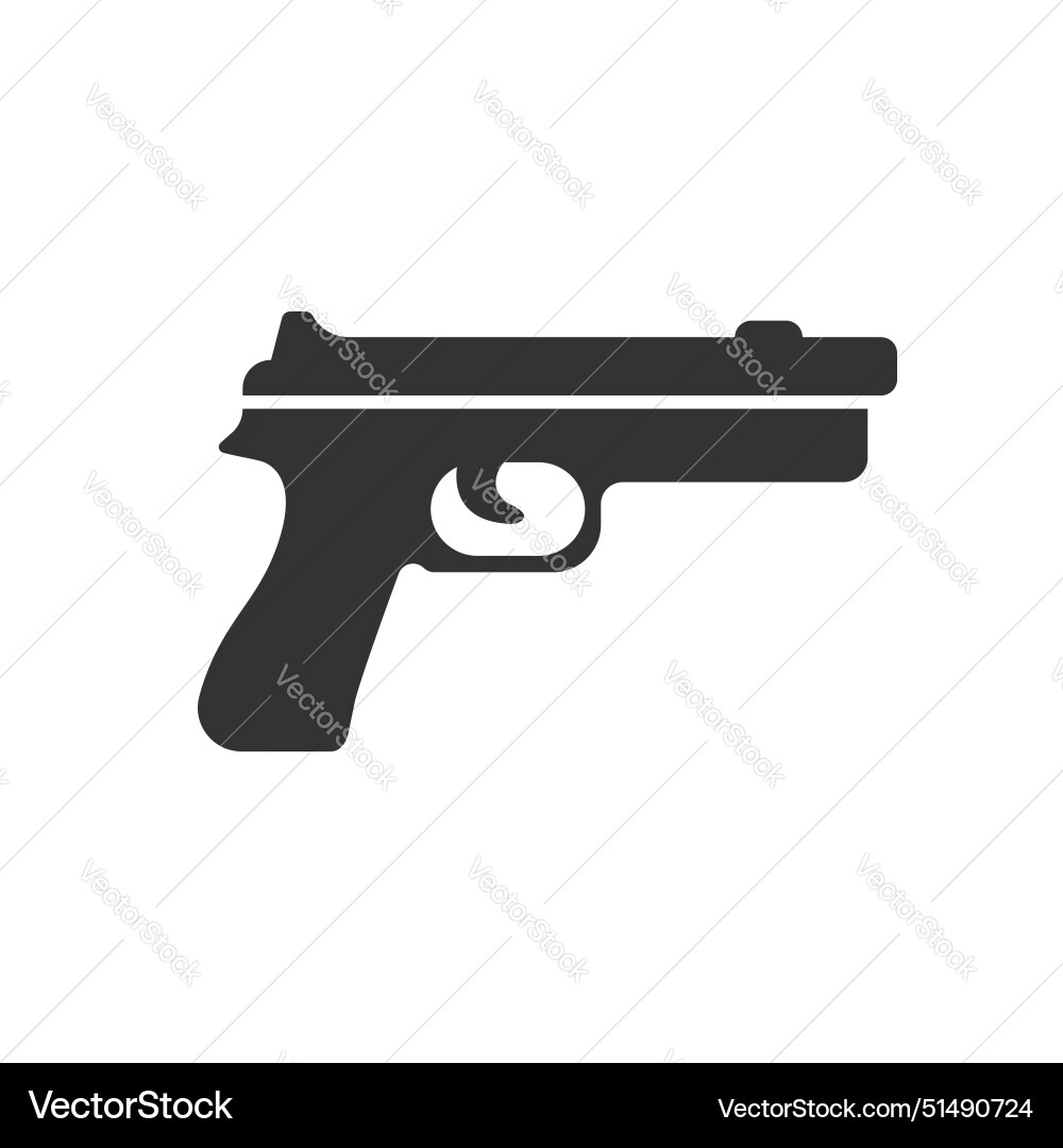 Pistol gun icon in flat style firearm symbol Vector Image
