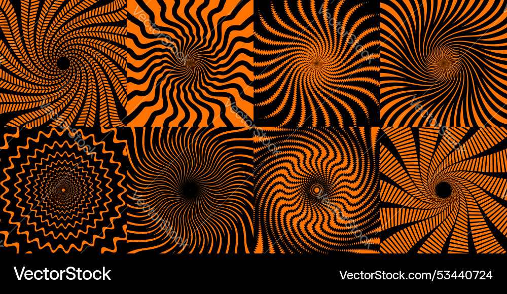 Psychedelic hypnotic halloween spiral patterns Vector Image
