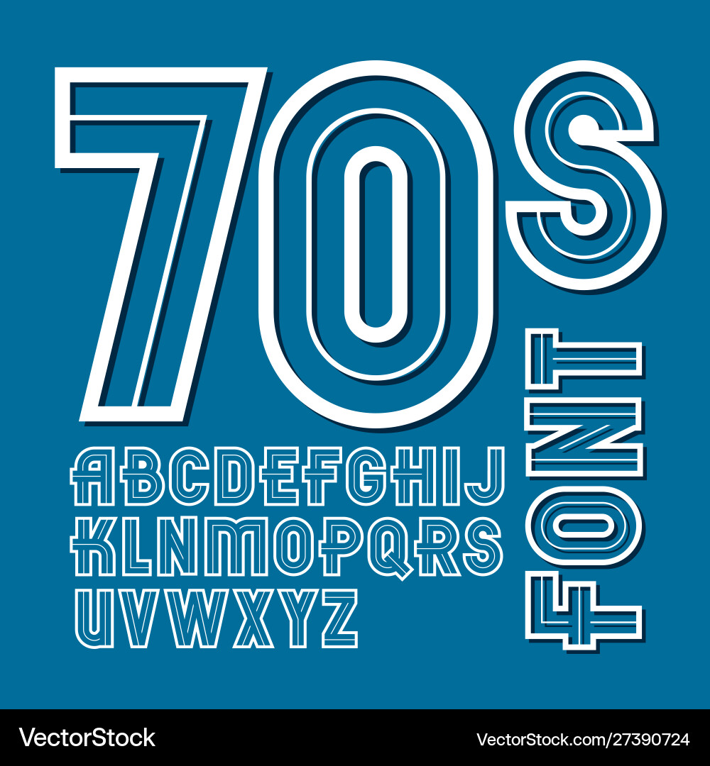Retro upper case english alphabet letters Vector Image