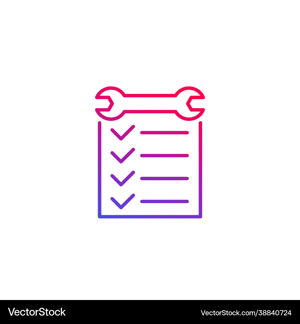 Serviceliste Icon mit Checklist-Linie Lizenzfreier Vektor