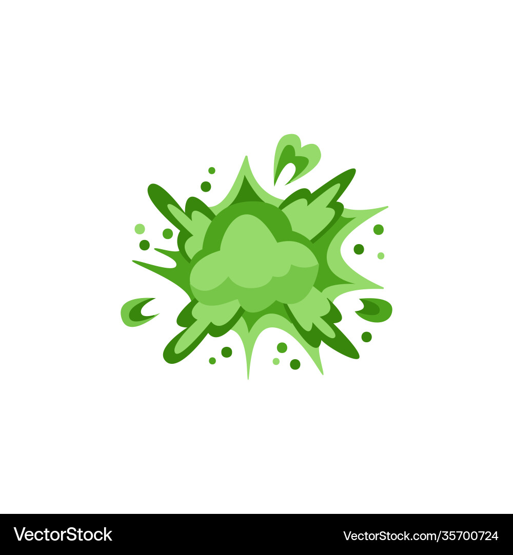 Toxic green explosion or burst effect cartoon Vector Image