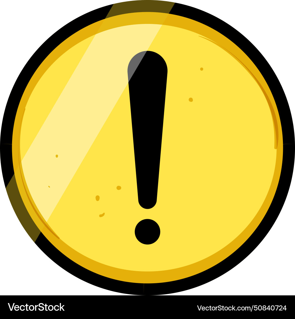 Triangle yellow warning sign cartoon Royalty Free Vector