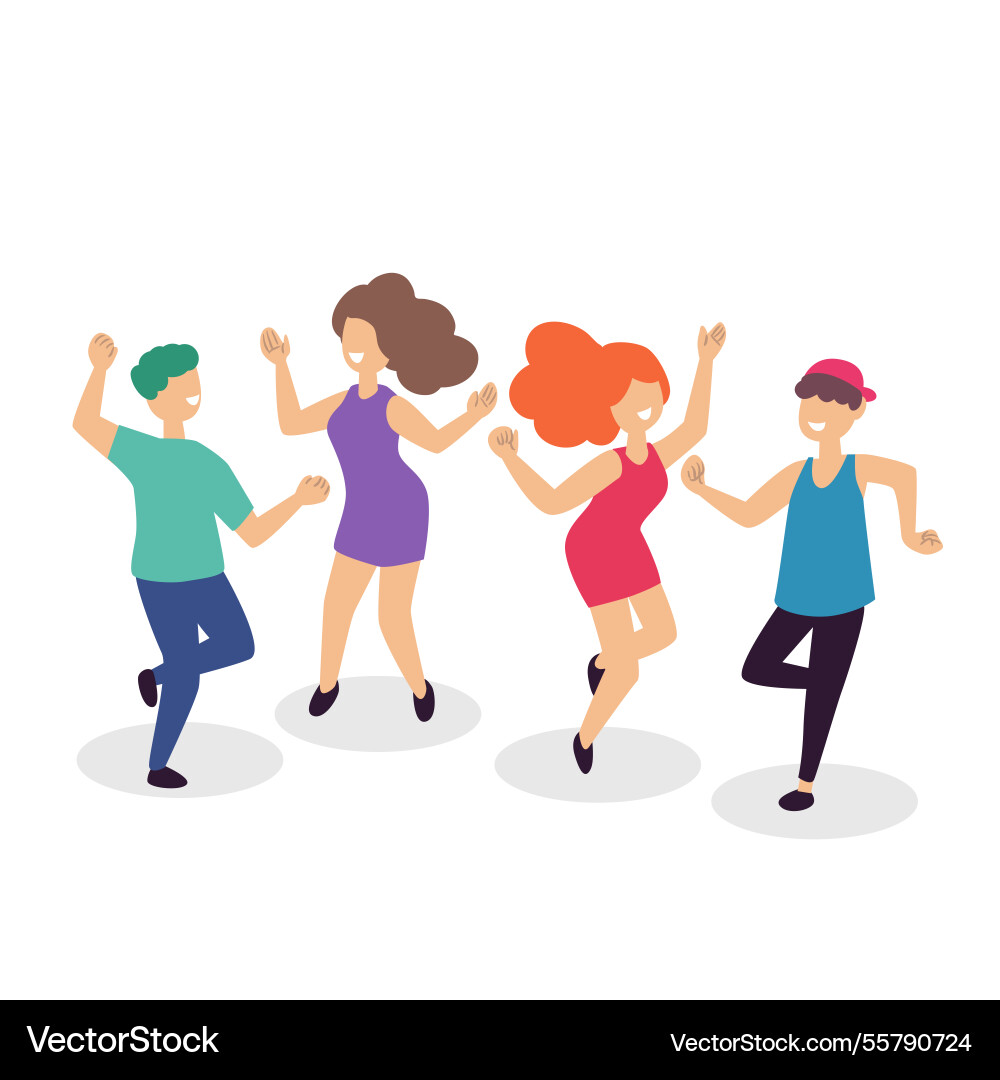 Young people dancing Royalty Free Vector Image