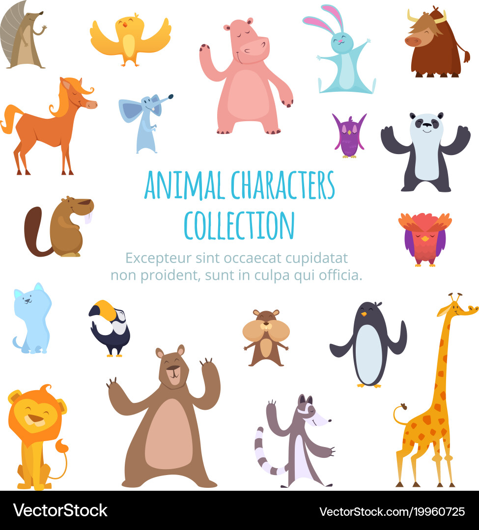 Background pictures with different cartoon Vector Image